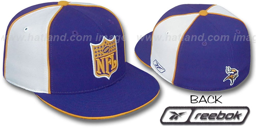 Vikings NFL-SHIELD PINWHEEL Purple-White Fitted Hat by Reebok