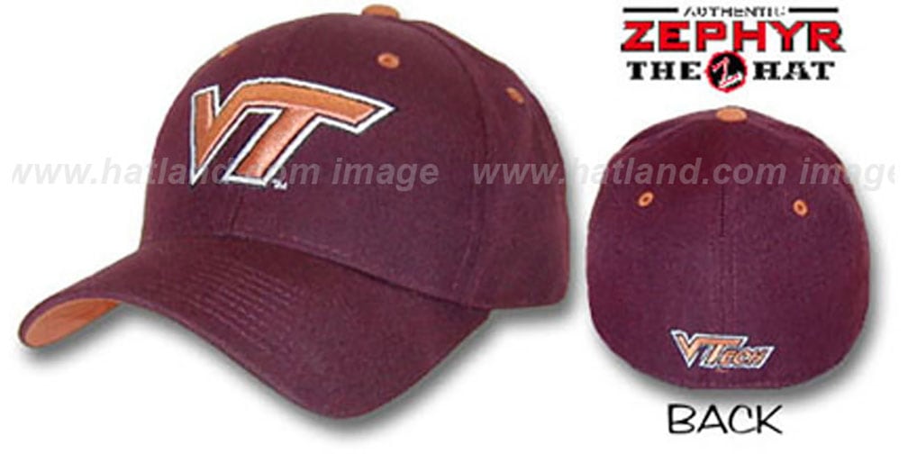 Virginia Tech DH Fitted Hat by Zepyr - burgundy