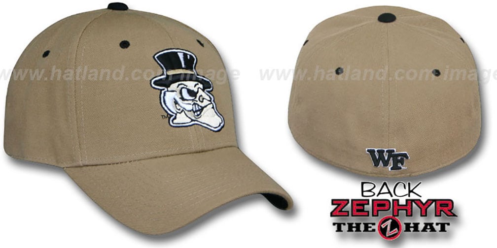 Wake Forest DHS Fitted Hat by Zephyr - khaki