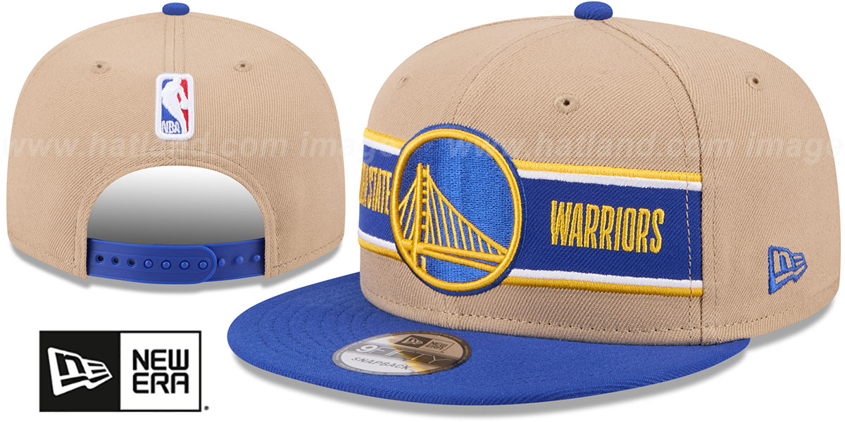 Golden State Warriors 2024 NBA DRAFT SNAPBACK Camel-Royal Hat