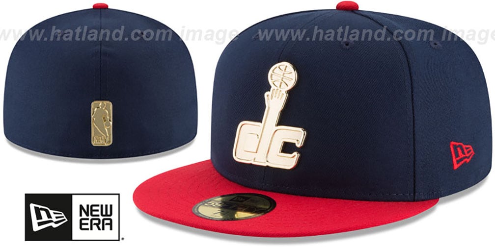 Washington Wizards GOLDEN-BADGE Navy-Red Fitted Hat