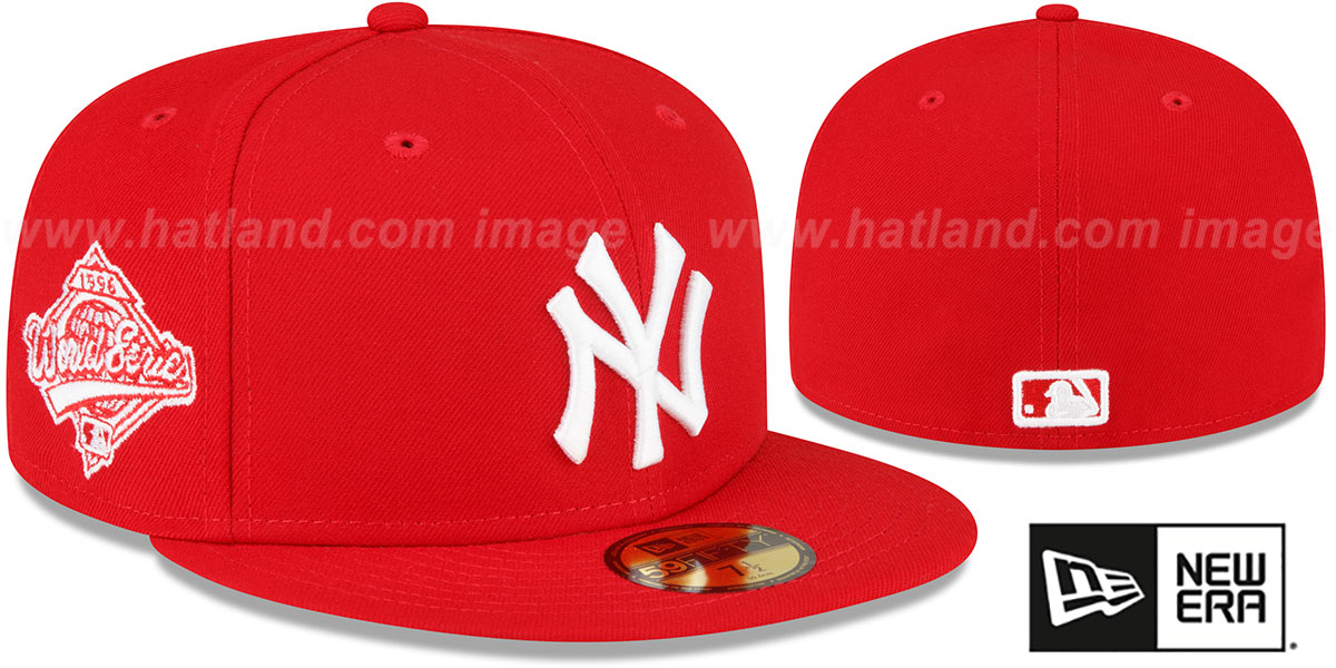 New York Yankees 1996 WS SIDE-PATCH UP Red-White Fitted Hat