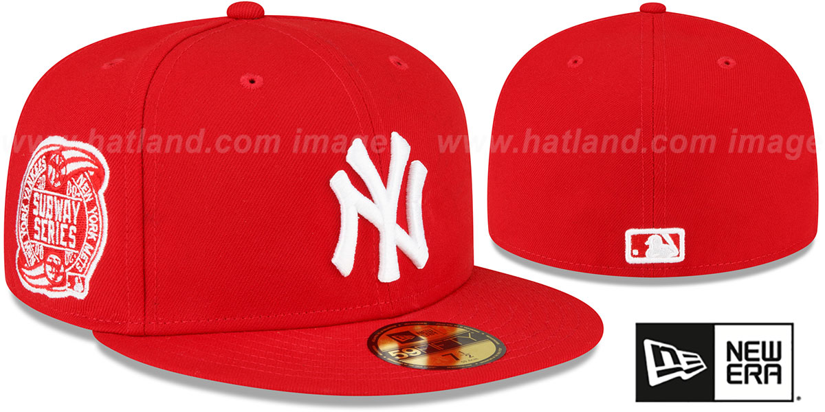 New York Yankees 2000 SS SIDE-PATCH UP Red-White Fitted Hat