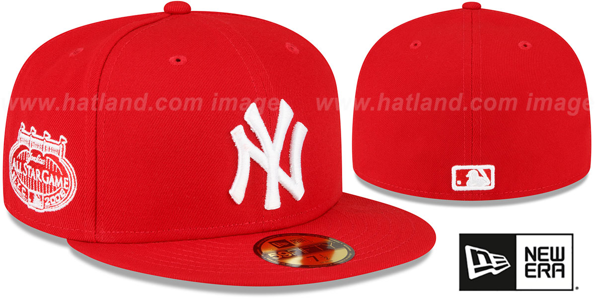 New York Yankees 2008 ASG SIDE-PATCH UP Red-White Fitted Hat