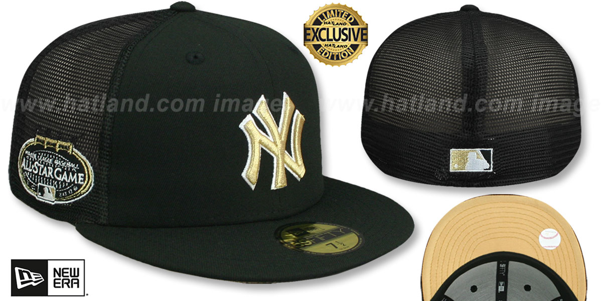 New York Yankees 2008 ASG MESH-BACK SIDE-PATCH Black-Gold Fitted