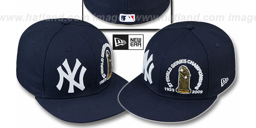 New York Yankees 27 CHAMPIONSHIPS TROPHY Navy Fitted Hat