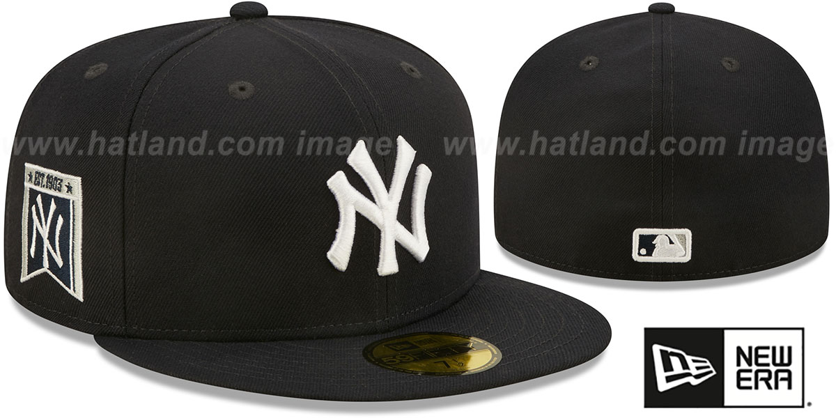 New York Yankees BANNER SIDE-PATCH Navy Fitted Hat