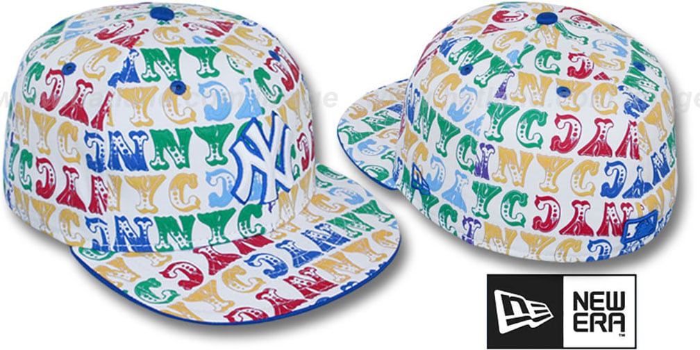New York Yankees BIG-TOP White-Multi Fitted Hat by New Era