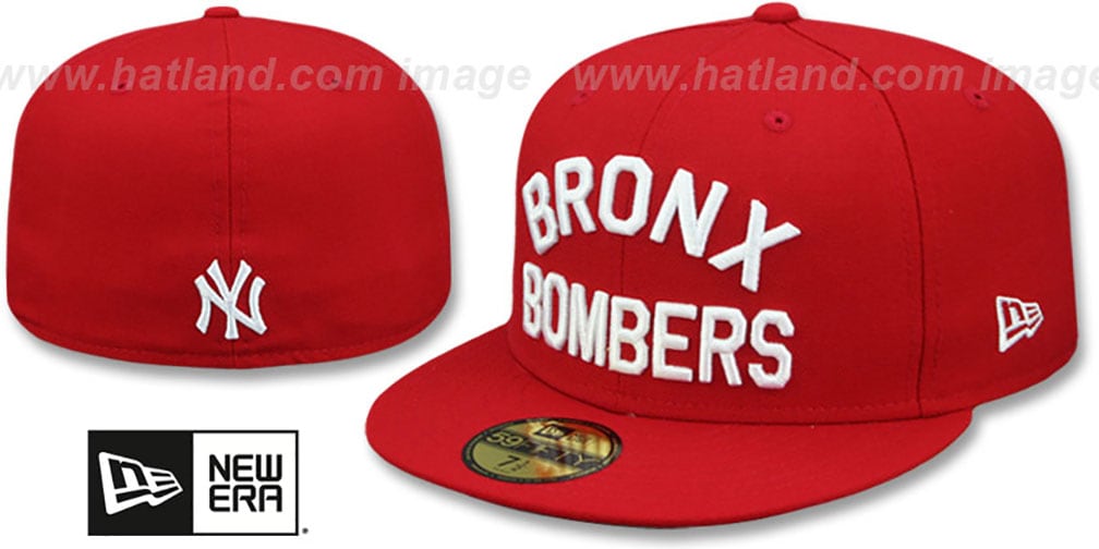 New York Yankees BRONX BOMBERS Red Fitted Hat by New Era