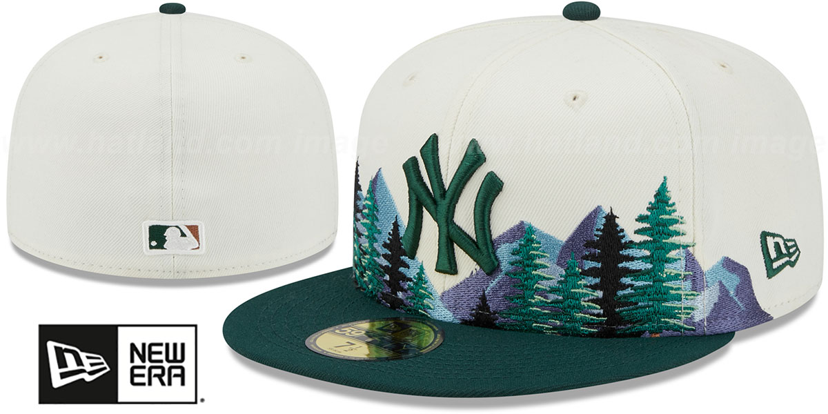New York Yankees EVERGREEN White-Green Fitted Hat by New Era