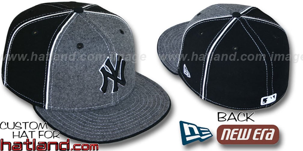 Yankees FLANNEL PINWHEEL-2 Grey-Black Fitted Hat