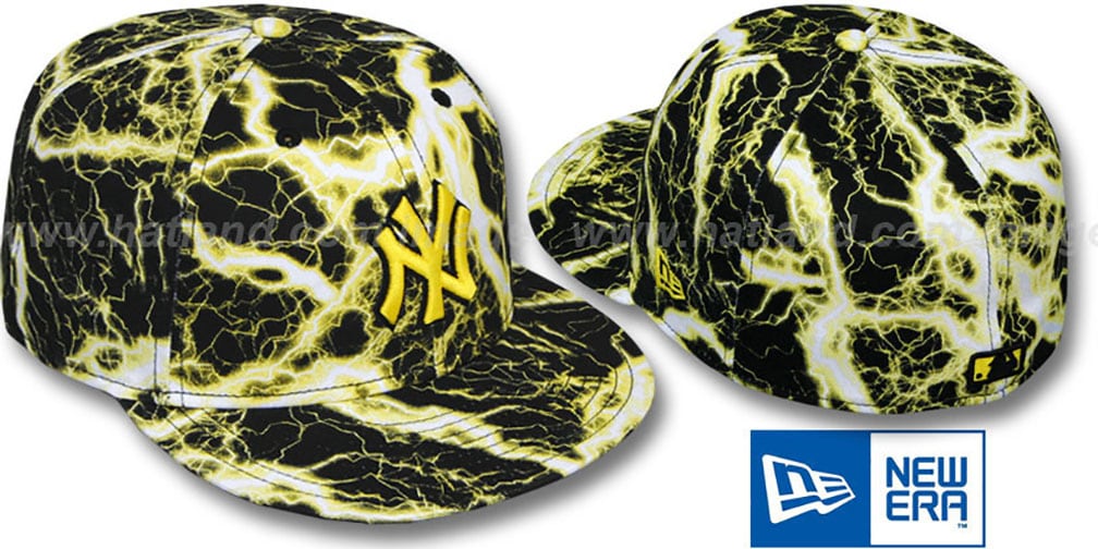 Yankees LIGHTNING BOLTZ Black-Yellow Fitted Hat by New Era