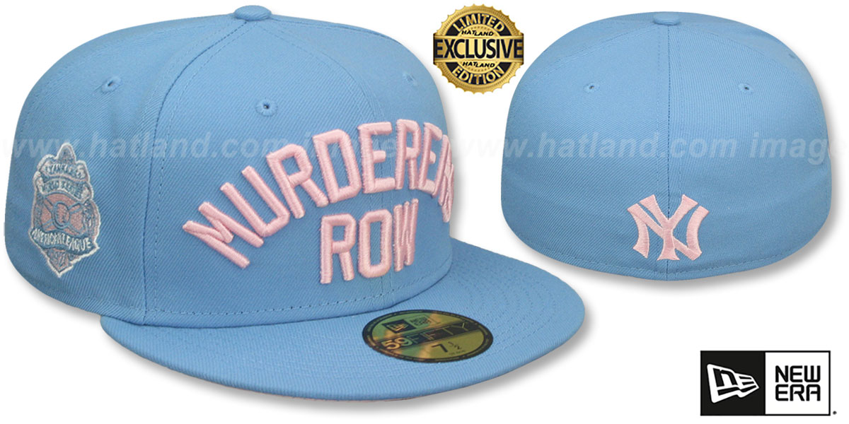 New York Yankees MURDERERS ROW PATCH-BOTTOM Sky-Pink Fitted Hat