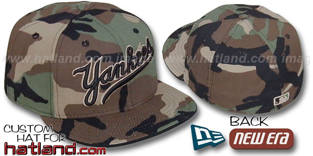New York Yankees SCRIPT ARMY CAMO Fitted Hat by New Era
