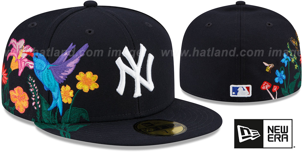 New York Yankees SIDE-BLOOM Navy Fitted Hat by New Era