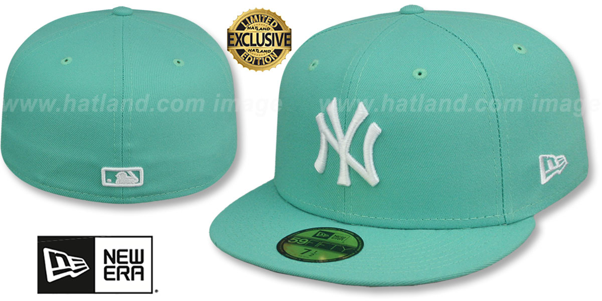 New York Yankees TEAM-BASIC Mint-White Fitted Hat by New Era