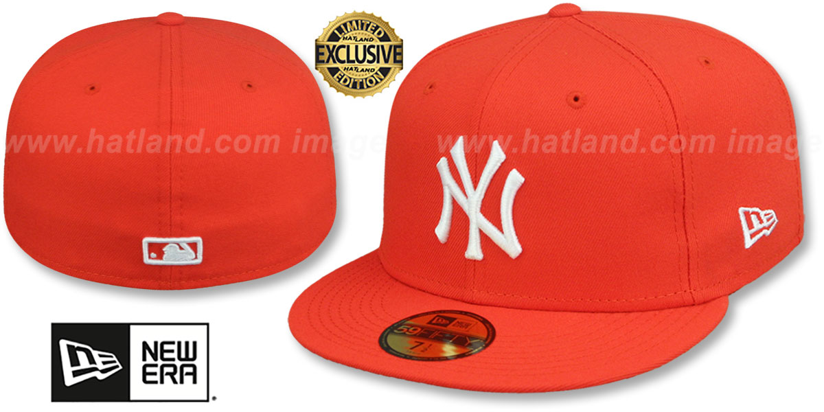 New York Yankees TEAM-BASIC Orange-White Fitted Hat