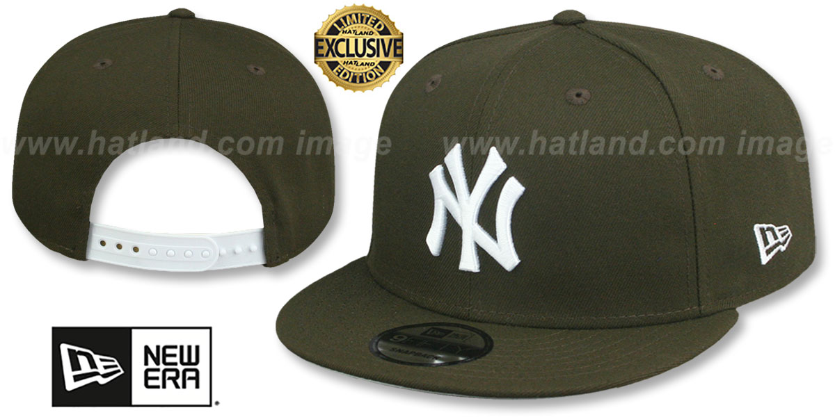 New York Yankees TEAM-BASIC SNAPBACK Brown-White Hat
