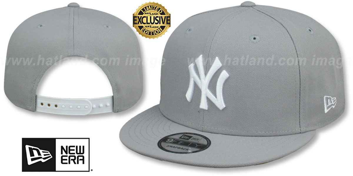 New York Yankees TEAM-BASIC SNAPBACK Light Grey-White Hat