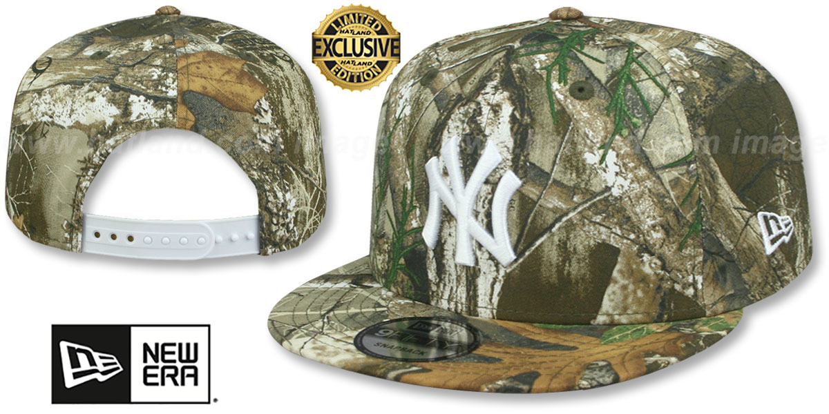 New York Yankees TEAM-BASIC SNAPBACK Realtree Camo-White Hat