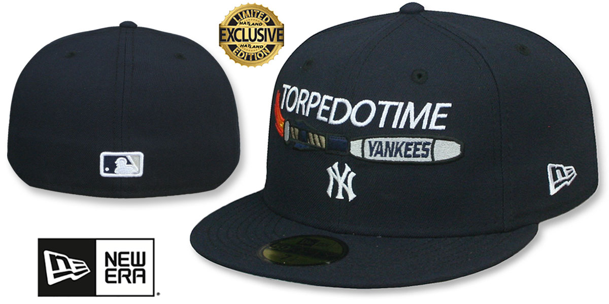 New York Yankees TORPEDOTIME LAUNCH BAT Navy Fitted Hat