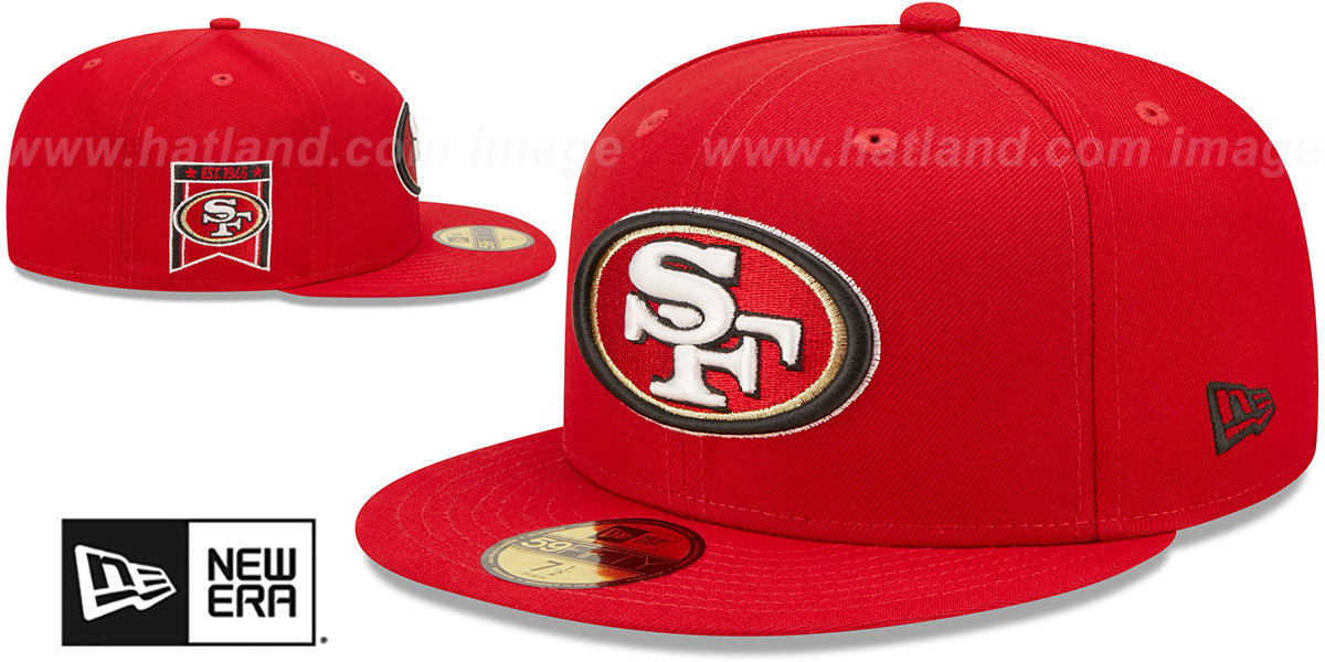 San Francisco 49ers BANNER SIDE-PATCH Red Fitted Hat
