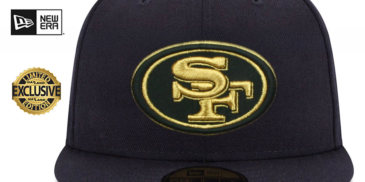 San Francisco 49ers GOLD-METALLIC Black Fitted Hat