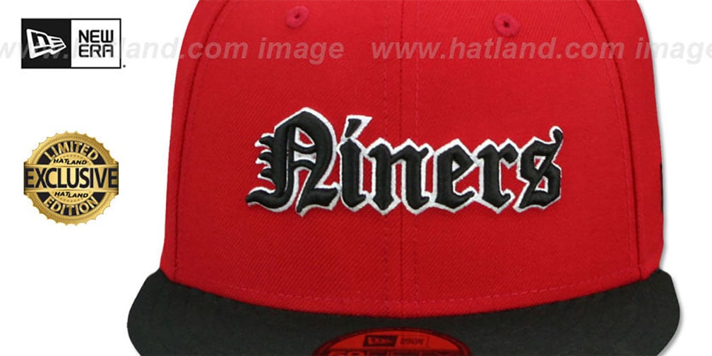 San Francisco 49ers GOTHIC TEAM-BASIC Red-Black Fitted Hat