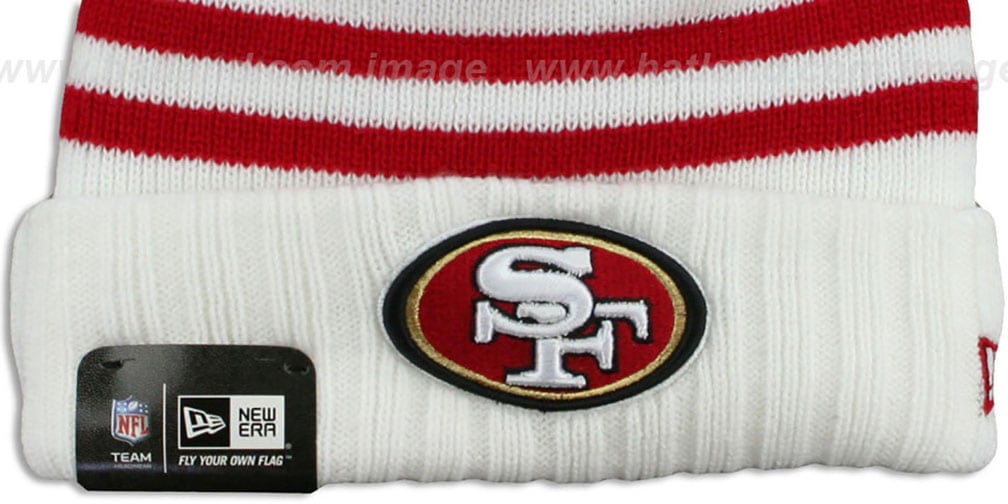 49ers SNOWFALL STRIPE Knit Beanie Hat by New Era
