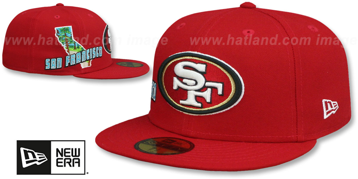 San Francisco 49ers STATEVIEW Red Fitted Hat by New Era