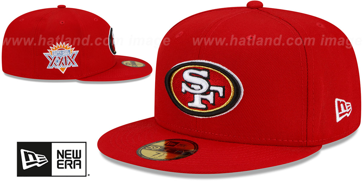 San Francisco 49ers SUPER BOWL XXIX SIDE-PATCH Red Fitted Hat