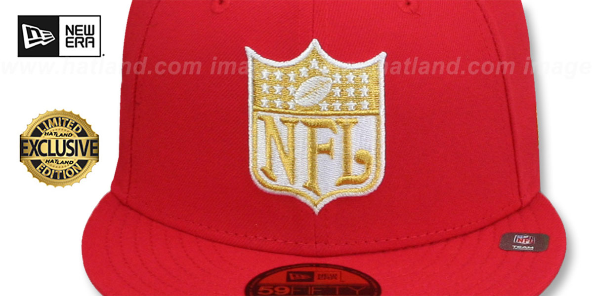 San Francisco 49ers THROWBACK NFL SHIELD-BASIC Red Fitted Hat