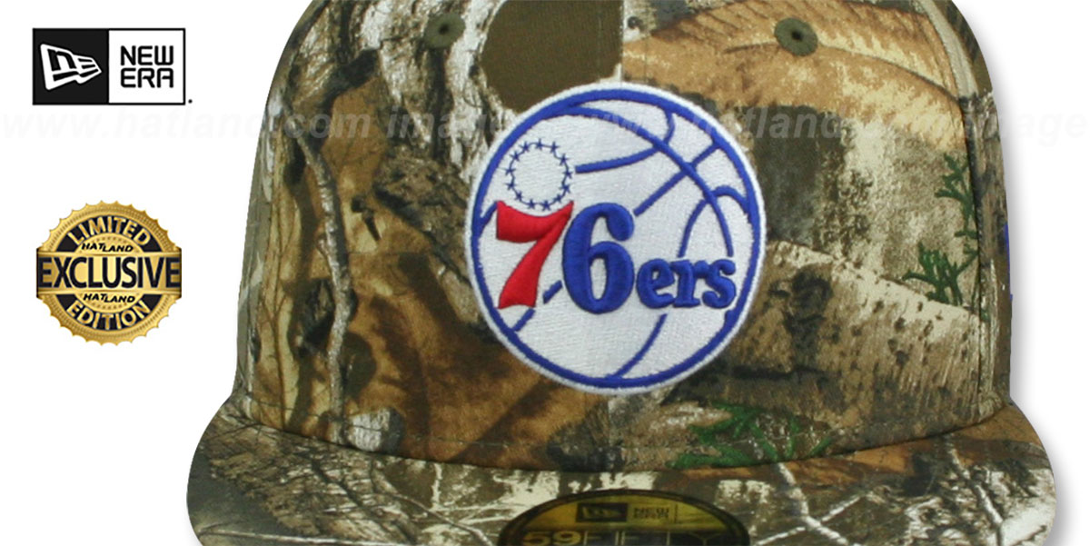 Philadelphia 76ers NBA TEAM-BASIC Realtree Camo Fitted Hat