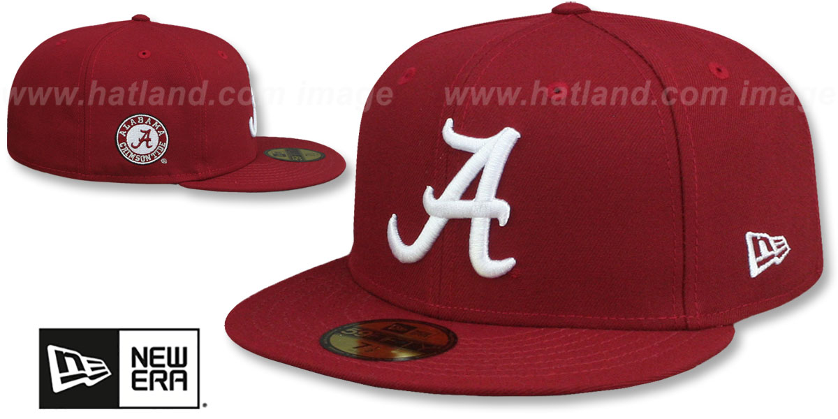 Alabama NCAA TEAM-BASIC SIDE PATCH Burgundy Fitted Hat