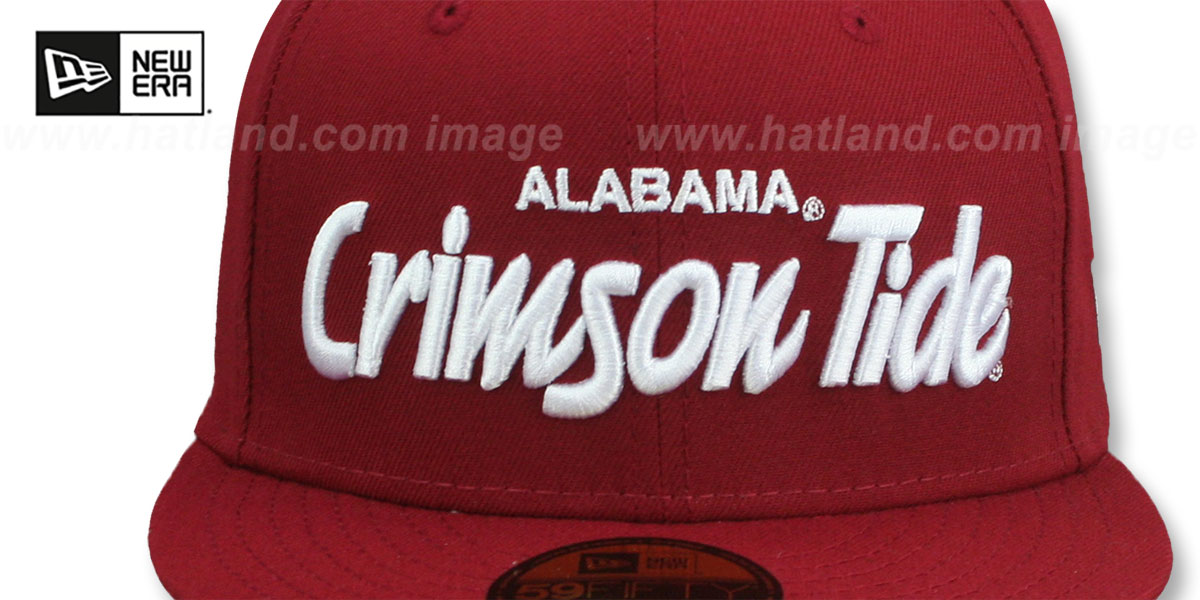 Alabama NCAA TEAM-SCRIPT Burgundy Fitted Hat by New Era
