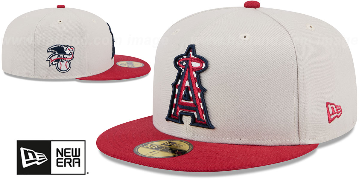 Los Angeles Angels 2024 JULY 4TH STARS N STRIPES Fitted Hat
