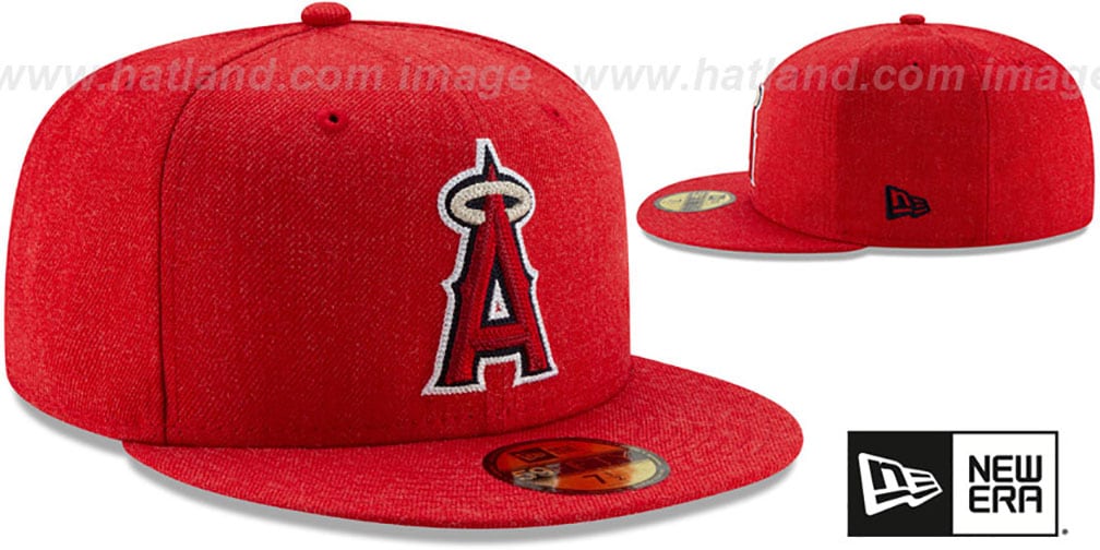 Los Angeles Angels Heather Crisp Red Fitted Hat By New Era