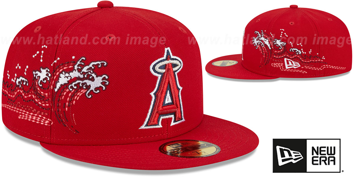 Los Angeles Anaheim Angels TONAL WAVE Red Fitted Hat