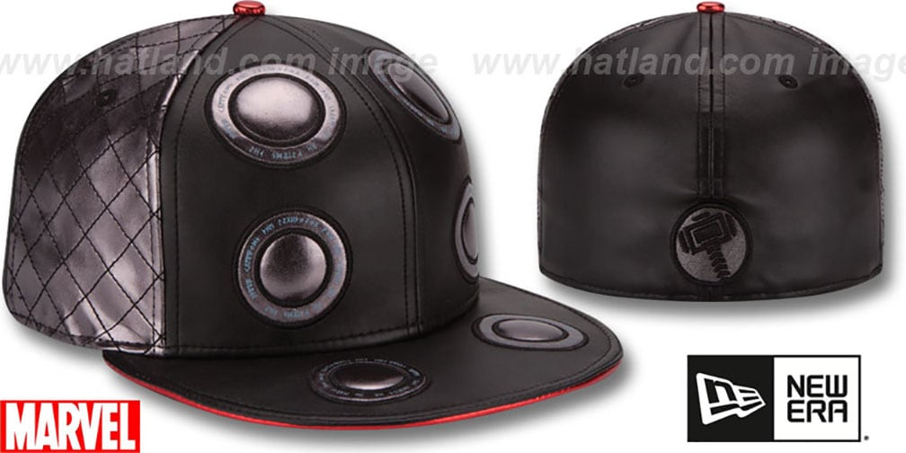Marvel Armor Thor CHARACTER FACE Black-Silver Fitted Hat