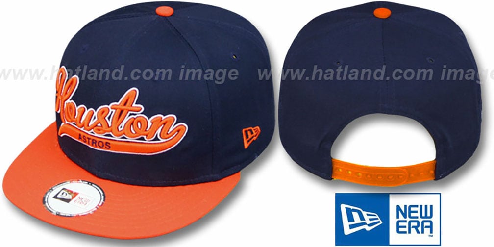 Astros COOP 2T SCRIPTER SNAPBACK Navy-Orange Hat by New Era