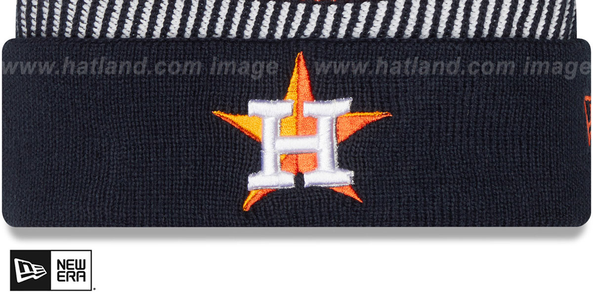 Houston Astros STRIPED Knit Beanie Hat by New Era