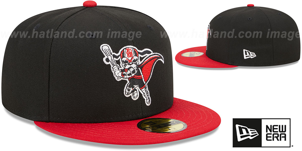 Birmingham Barons MILB MARVEL DEFENDERS Black-Red Fitted Hat