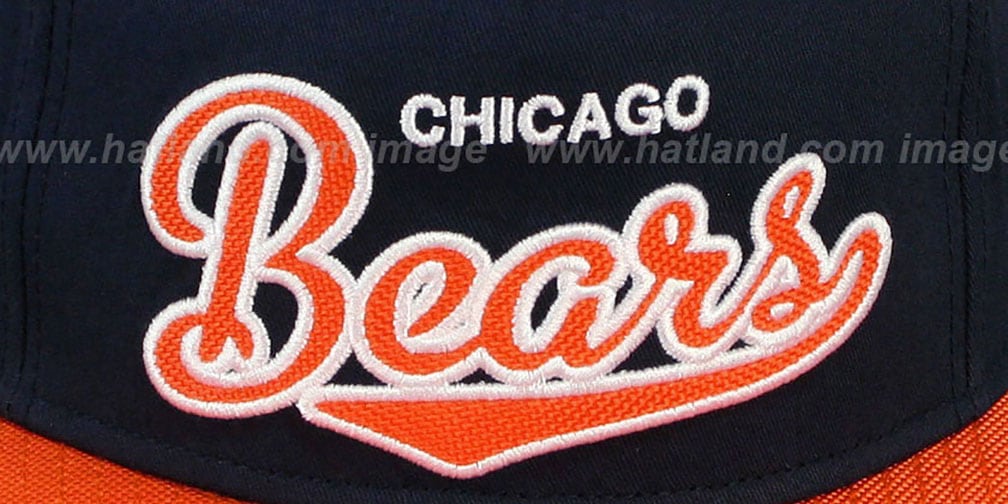 Chicago Bears BALLISTIC SCRIPT A-FRAME STRAPBACK Navy-Orange Hat