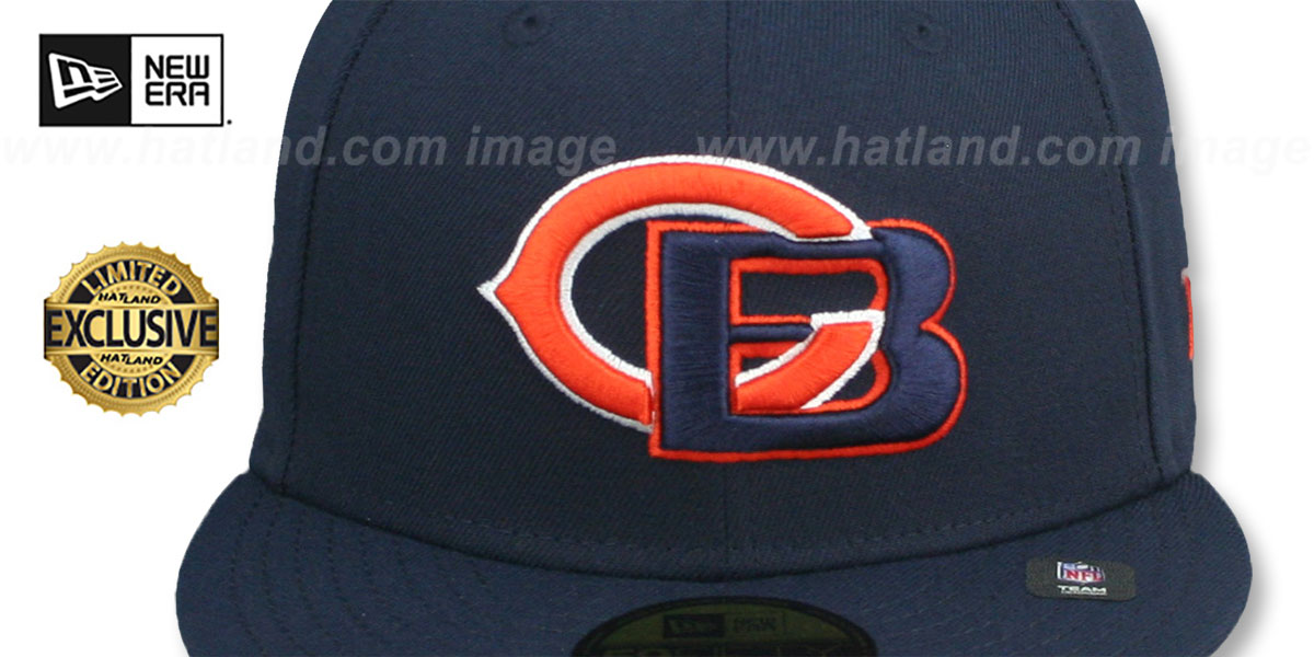 Chicago Bears NFL LIGATURE Navy Fitted Hat by New Era