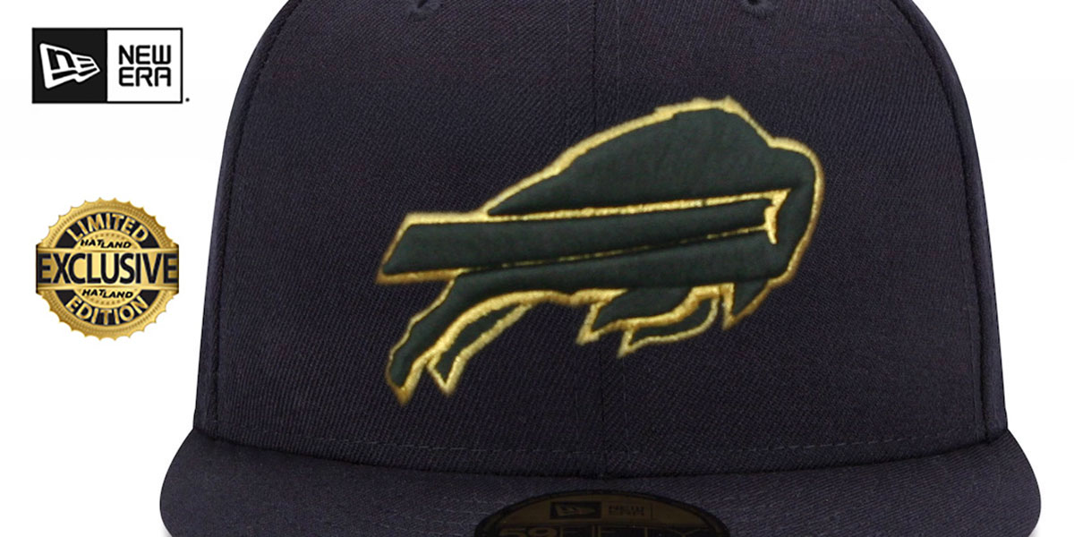 Buffalo Bills GOLD-METALLIC Black Fitted Hat by New Era