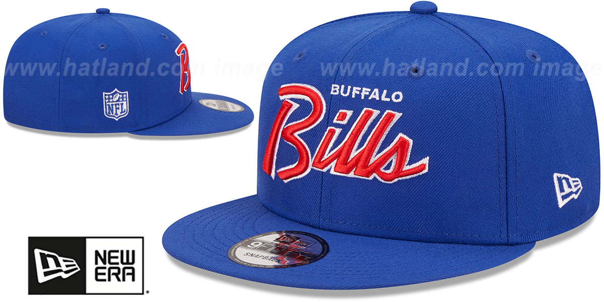 Buffalo Bills SCRIPT-UP SNAPBACK Royal Hat by New Era