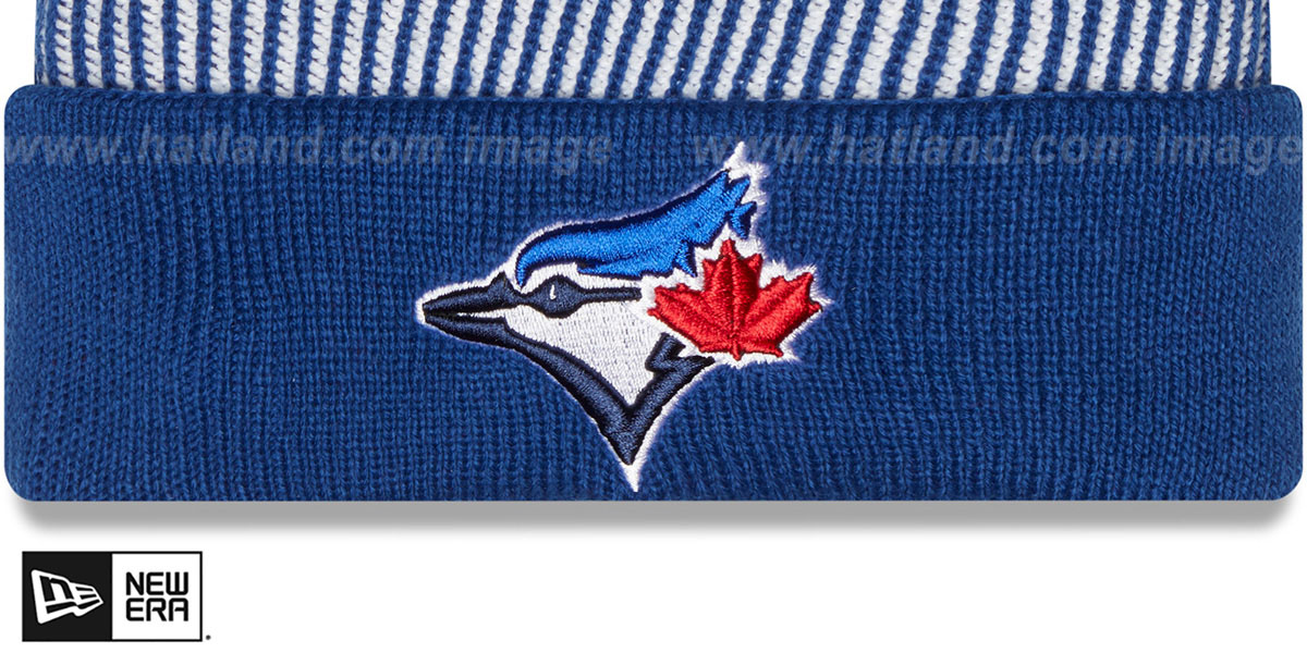 Toronto Blue Blue Jays STRIPED Knit Beanie Hat by New Era