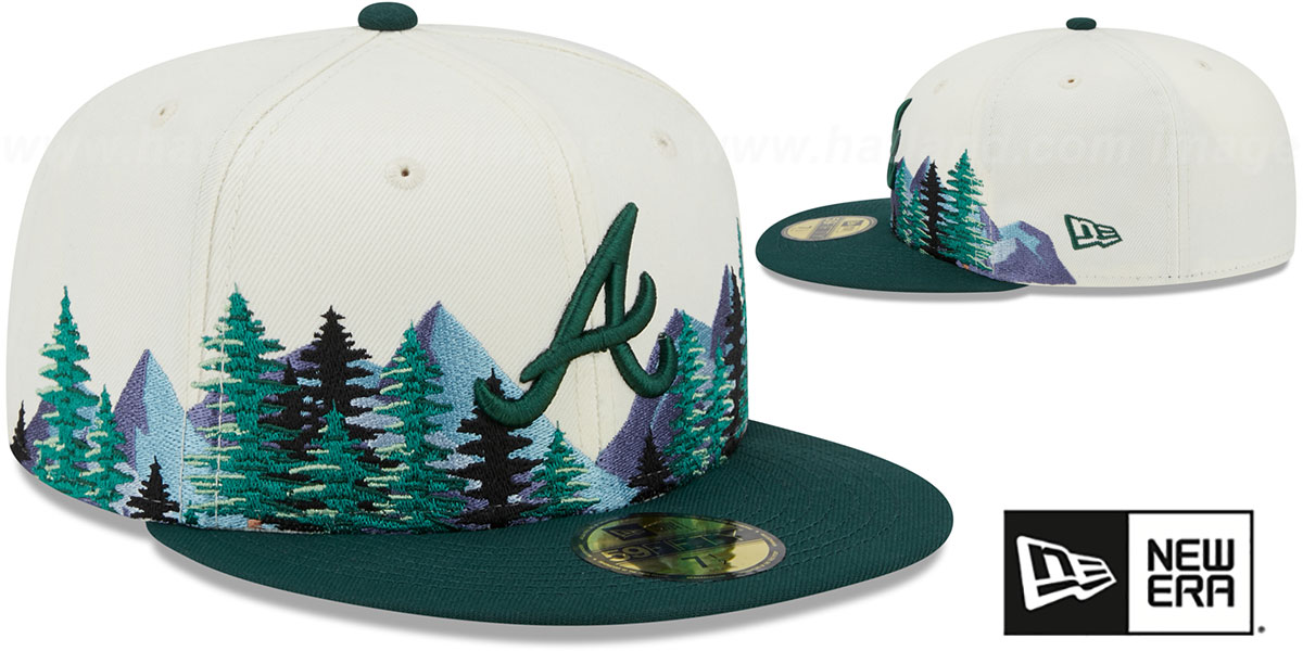 Atlanta Braves EVERGREEN White-Green Fitted Hat by New Era