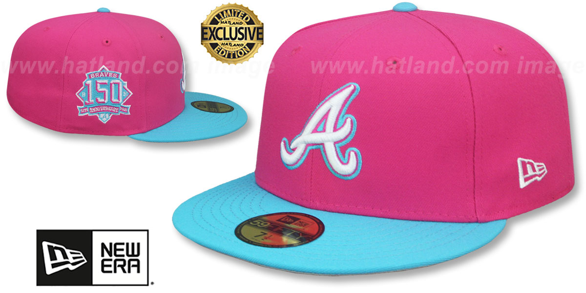 Atlanta Braves MIAMI VICE SIDE-PATCH Beetroot-Blue Fitted Hat
