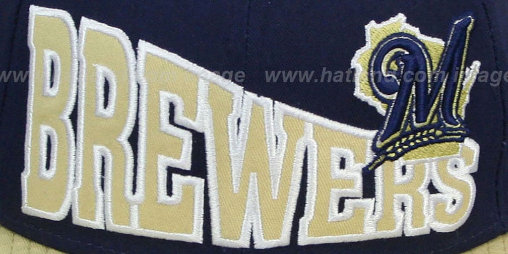 Milwaukee Brewers STOKED SNAPBACK Navy-Tan Hat by New Era